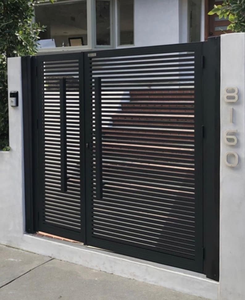 Modern Stylish Stripe Design Metal Gate Custom Fabrication - Etsy