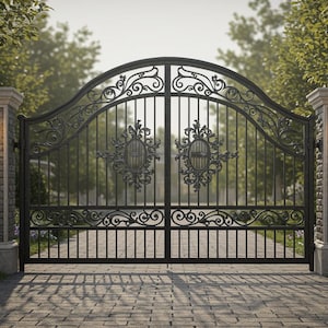 Custom Fabrication Side Panel Geometric Design Entrance Gate | Solid ...