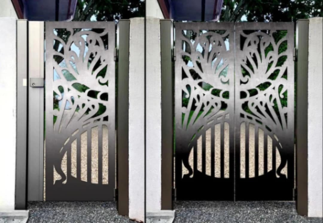 Beautiful 3D Laser Cut Artistic Tree Design Metal Garden Gate| Modern ...