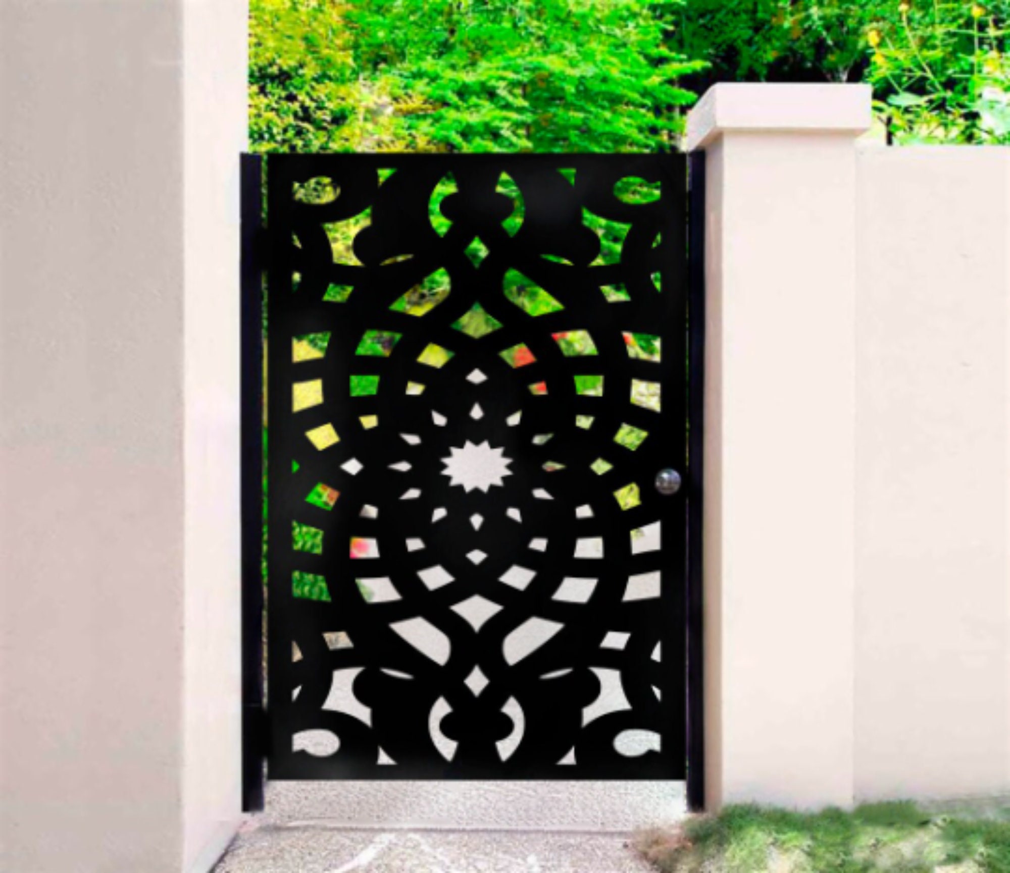 Laser Cut Unique Vector Graphic Design Metal Gate Custom Fabrication ...