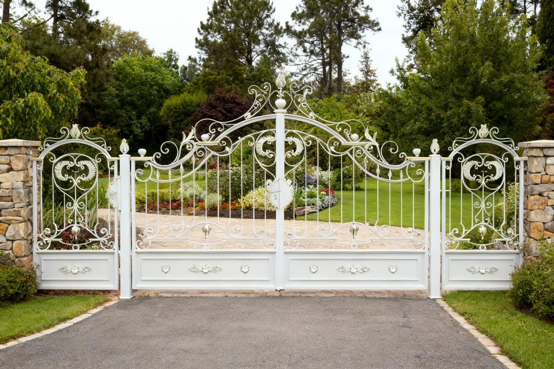 Imperial Fleurgate – Wrought Iron Gate With Spear Finials & Scroll Arch ...