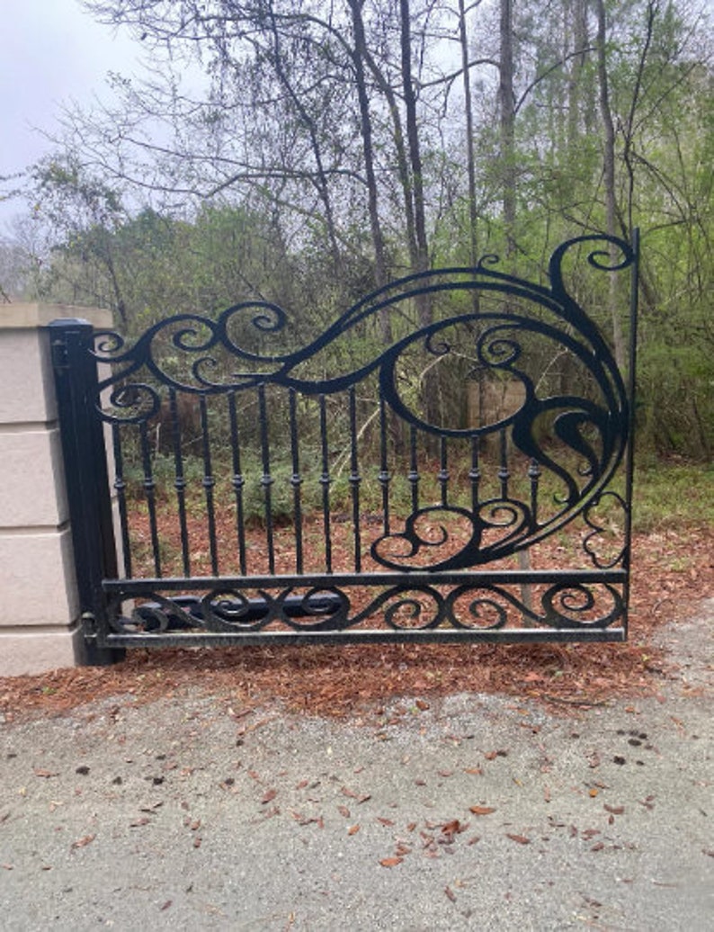 Victorian Style Design Custom Fabricated Wrought Iron Gate Made in ...