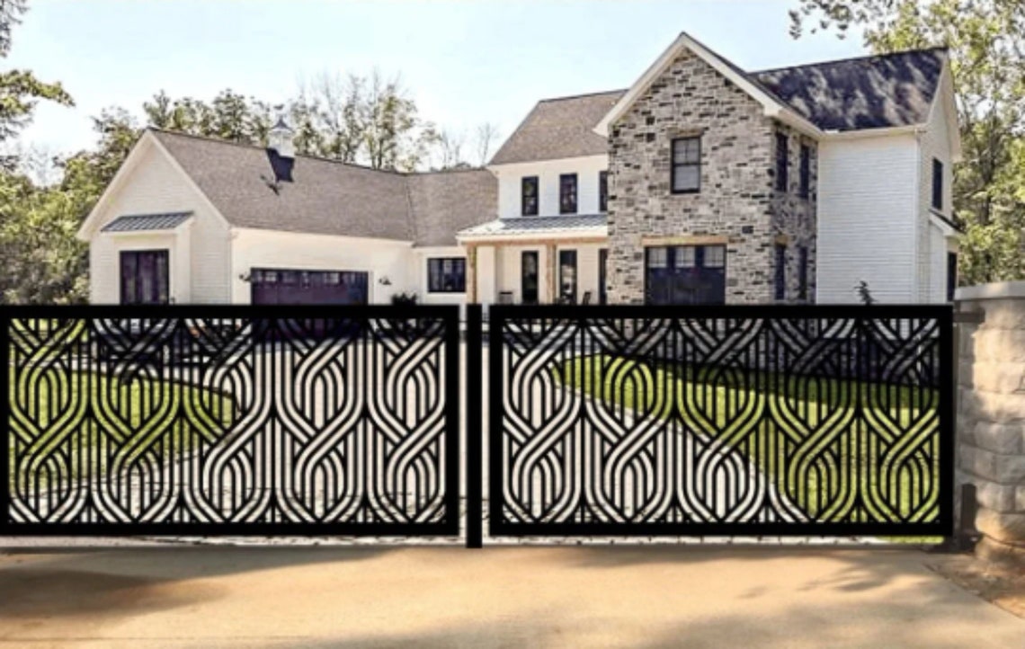 Laser Cut Artistic Braid Design Metal Garden Gate Modern Etsy