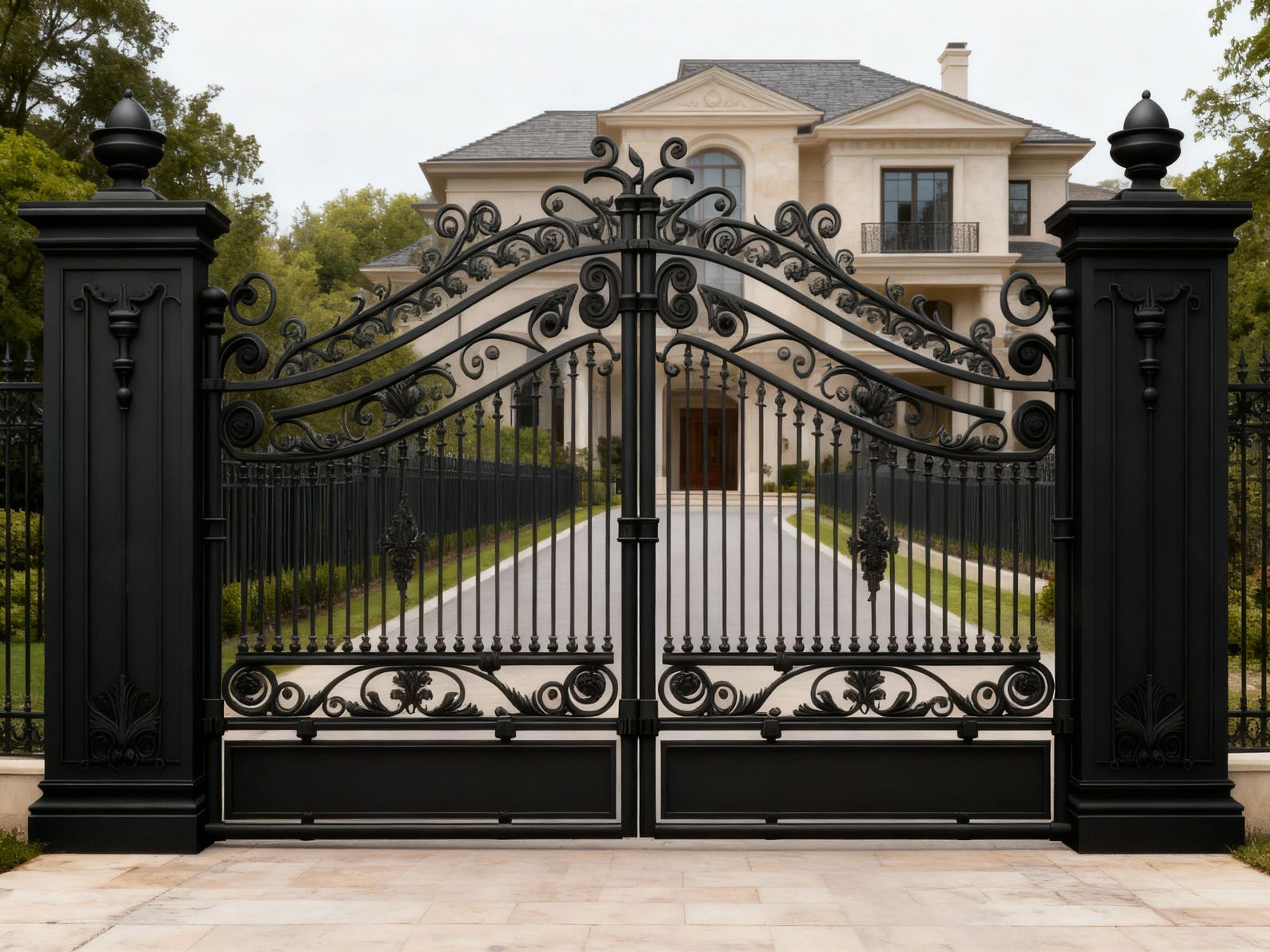 Imperial Grace – Ornamental Wrought Iron Estate Gate | Grand Scrollwork ...