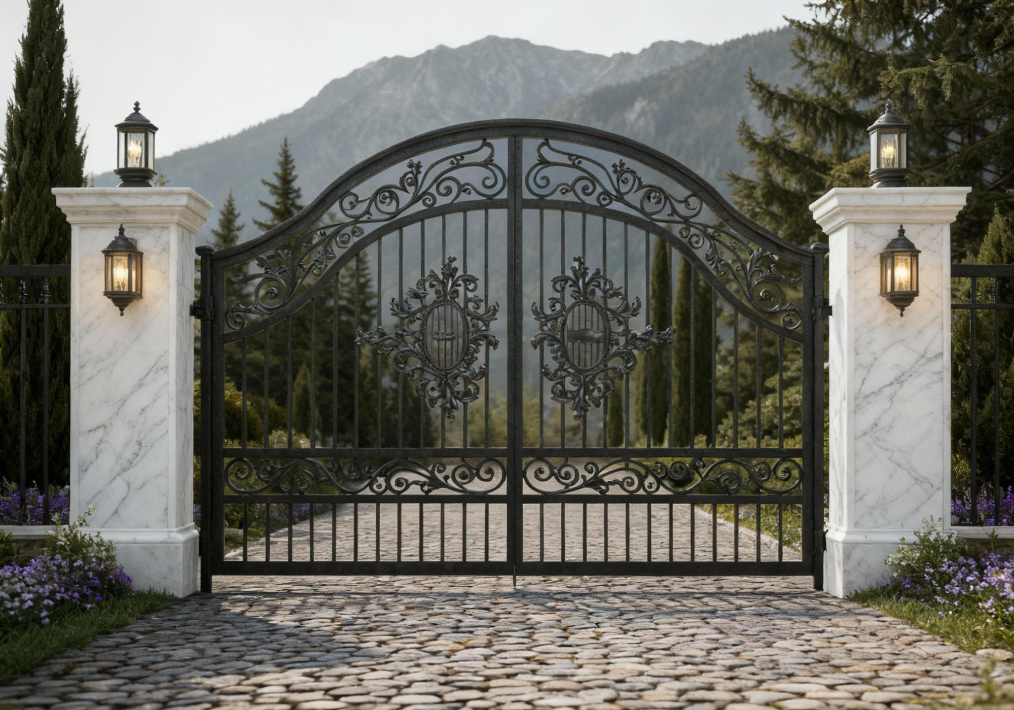 Custom Fabrication Side Panel Geometric Design Entrance Gate | Solid ...