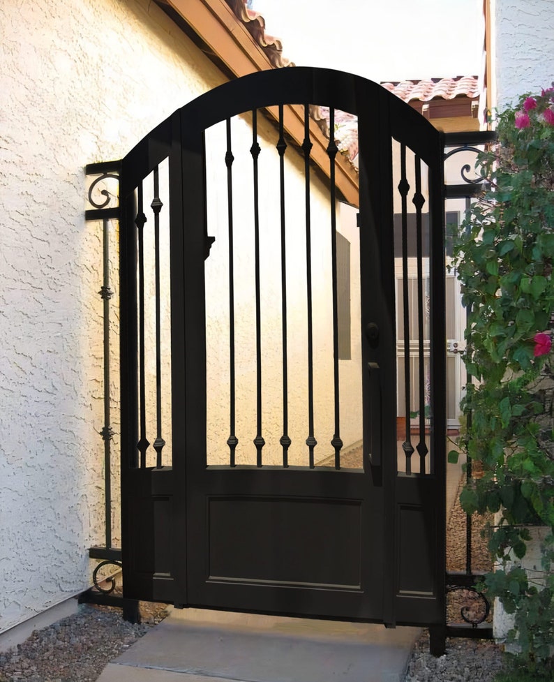 Stunning Panel Design Wrought Iron Pool Gate Custom Fabrication Sturdy ...