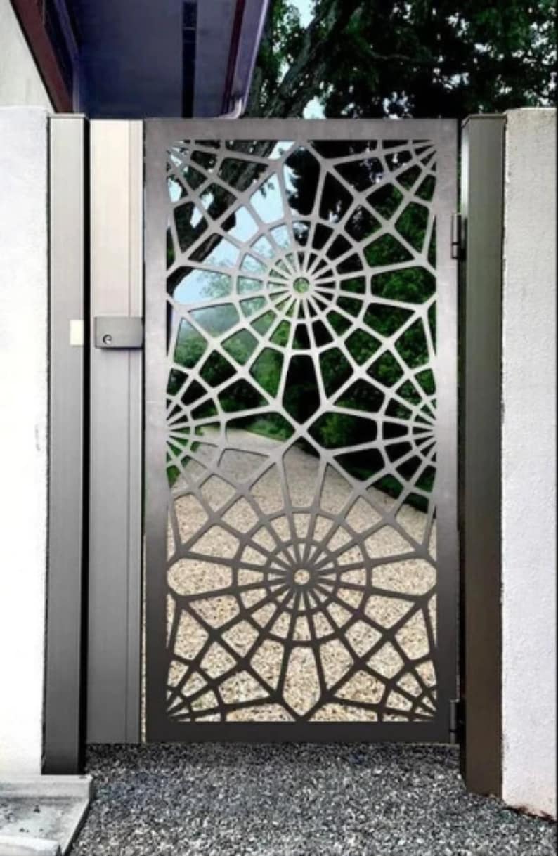 Laser Cut Artistic Flower Design Metal Garden Gate Custom Fabrication ...