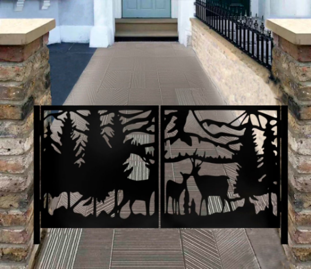 Unique 3D Deer Design Metal & Wrought Iron Pool Gate | Custom ...