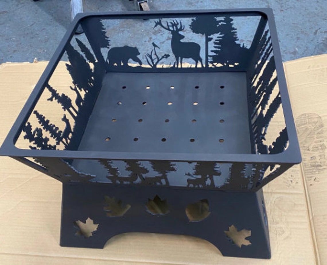 Fire Pit Wildlife Deer Design Wood Burning Outdoor Firepit - Etsy