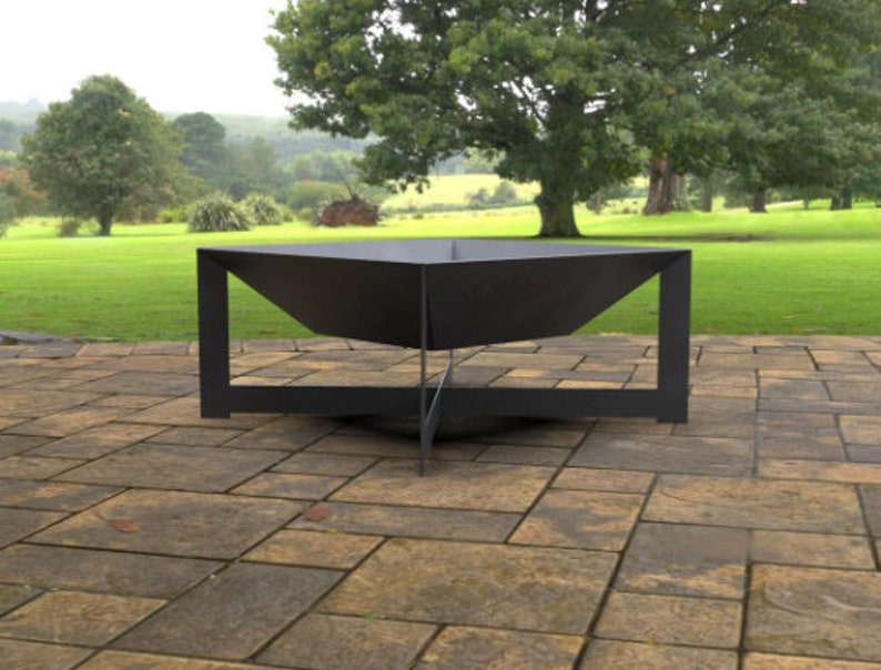 Square Fire Pit Wood Burning Outdoor Firepit Custom Morden Design Model ...