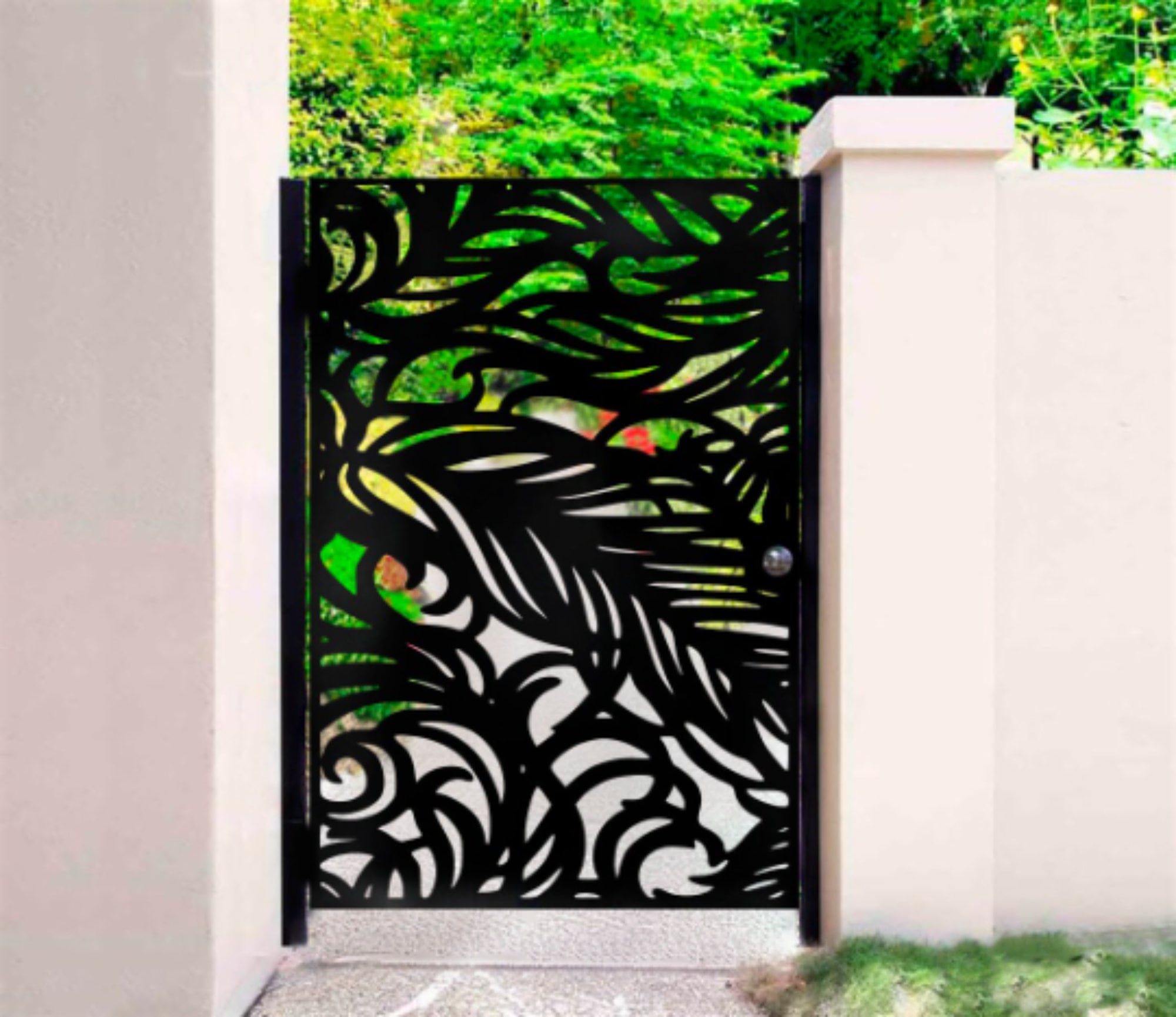 Stunning Laser Cut Intricate Leaf Pattern Metal Garden Gate Classic ...