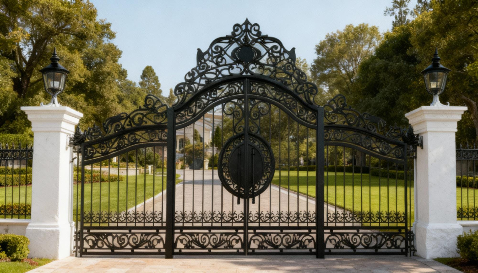 Heavy Duty Driveway Gate | Vintage Design Dual Swing Gates | Made in ...