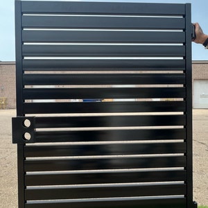 Solid Metal Horizontal Line Design Pedestrian Gate | Custom Fabrication ...