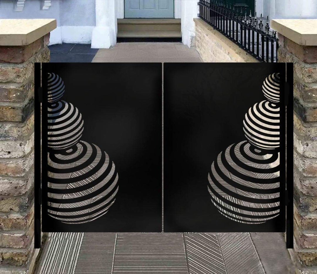 Modern 3D Laser Cut Wavy Circle Design Side Walk Gate| Unique Custom ...