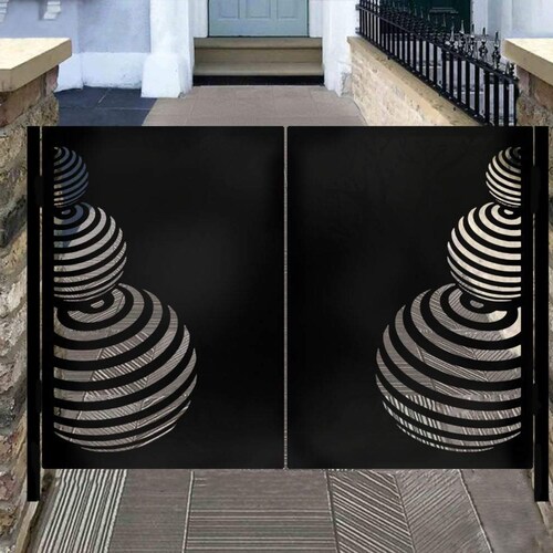 Beautiful Minimal Stripe Design Metal Yard Side Gate Custom - Etsy
