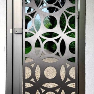Laser Cut Artistic Circular Design Wrought Iron Pool Gate | Custom ...