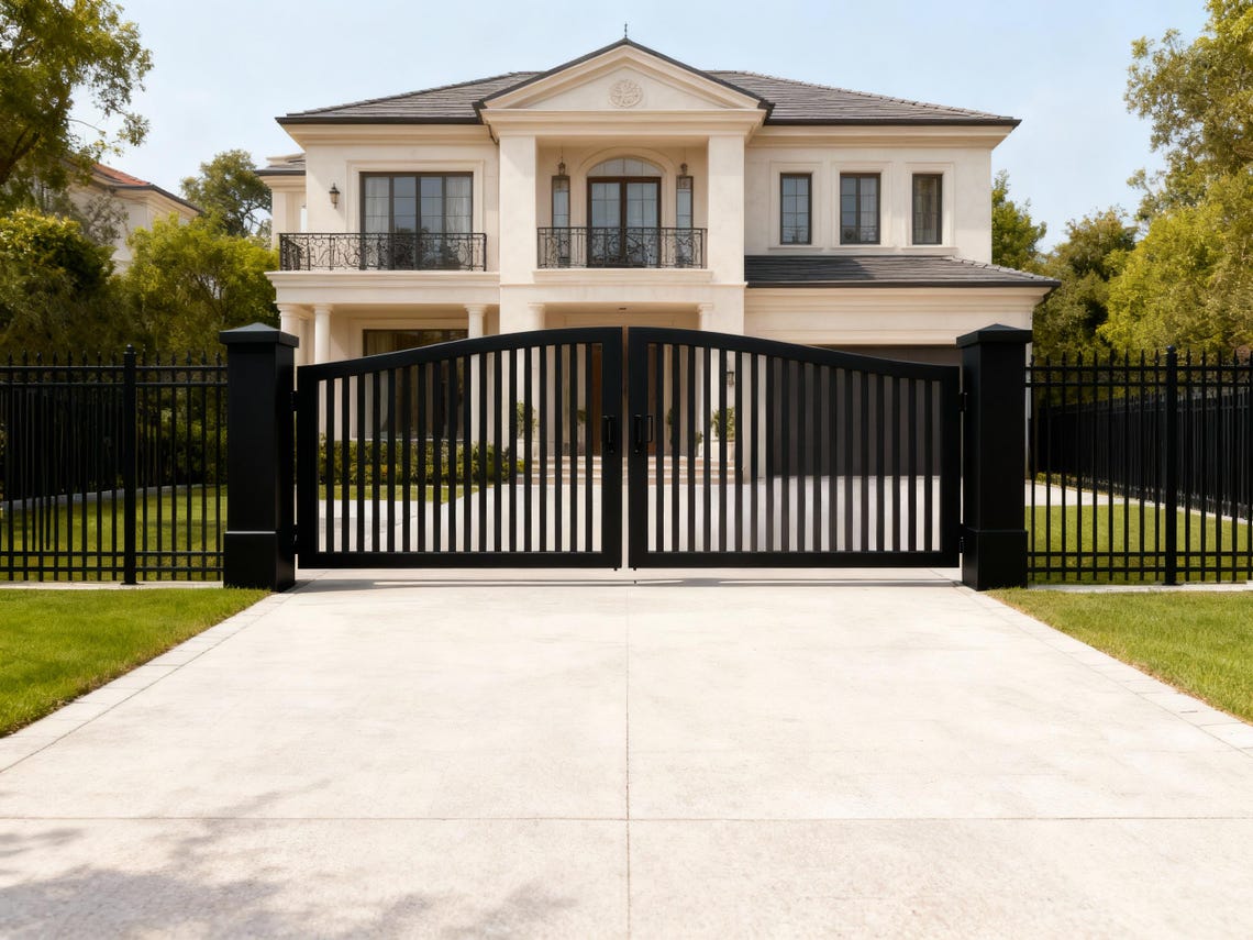 Modern Laser Cut Tree Branch Design Entry Gate | Custom Fabrication ...