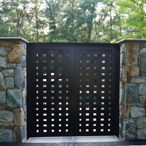 Gorgeous Square Box Design Metal Garden Gate | Modern Block Design ...