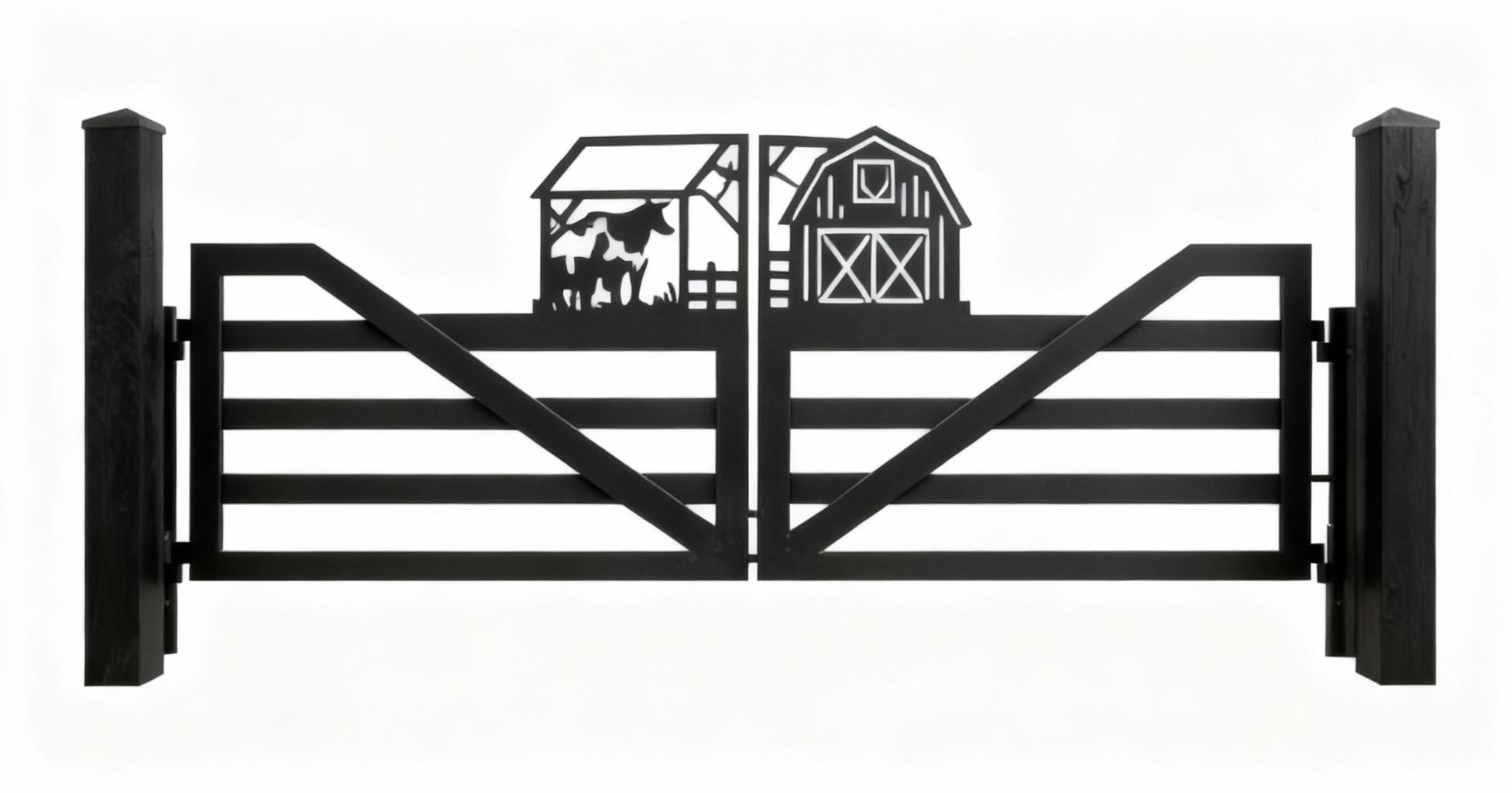 Harvest Hills Farm Gate – Custom Plasma-cut Steel Driveway Gate ...