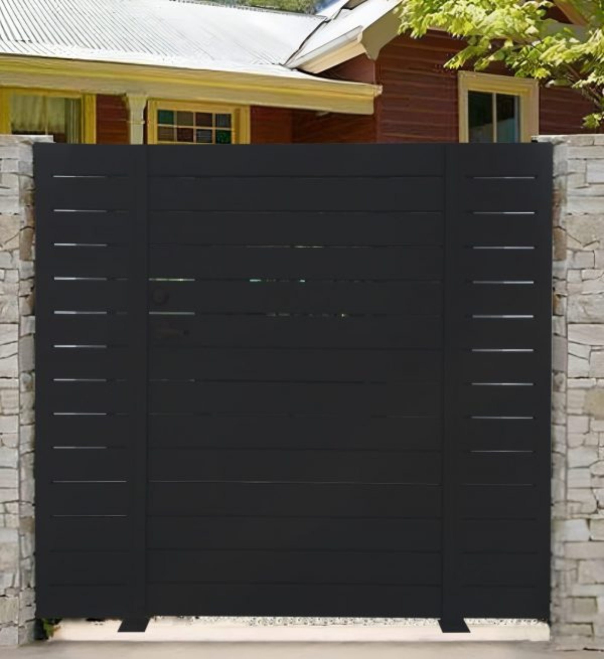 Simplistic & Modern Metal Back Yard Gate custom Fabrication Metal Yard ...