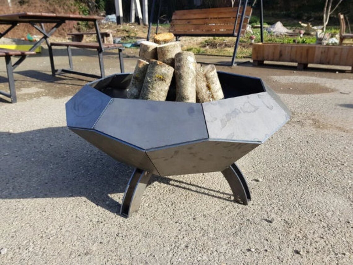 Fire Pit Diamond Shape Wood Burning Outdoor Firepit Custom - Etsy