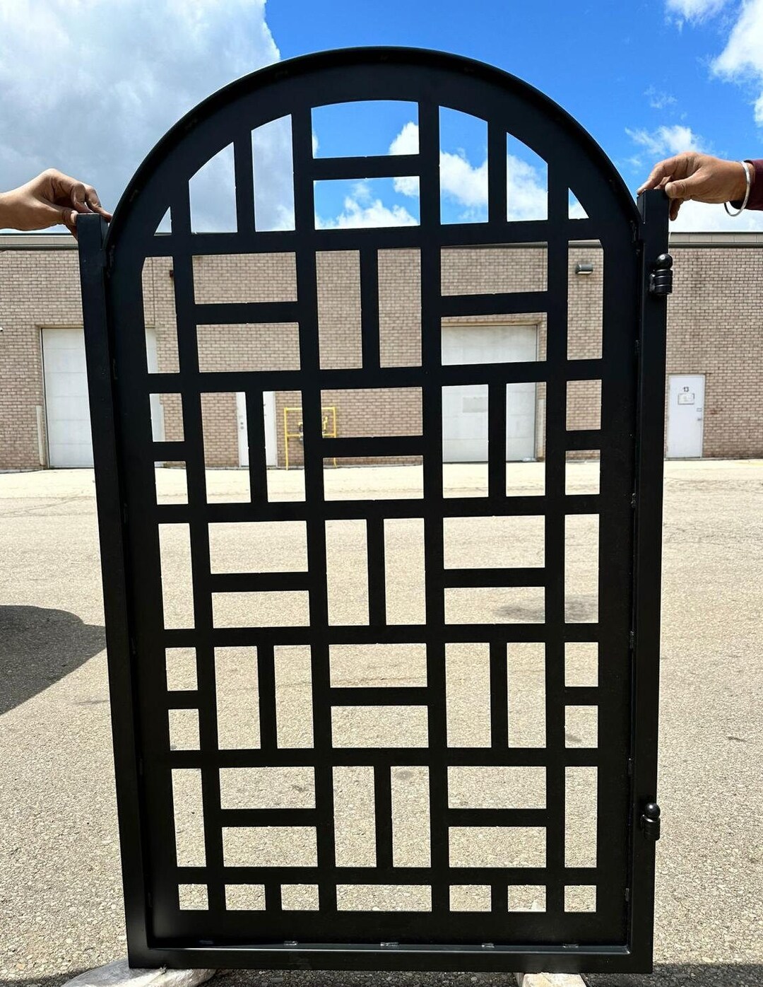 Simple & Beautiful Rectangular Pattern Metal Pool Gate | Custom ...