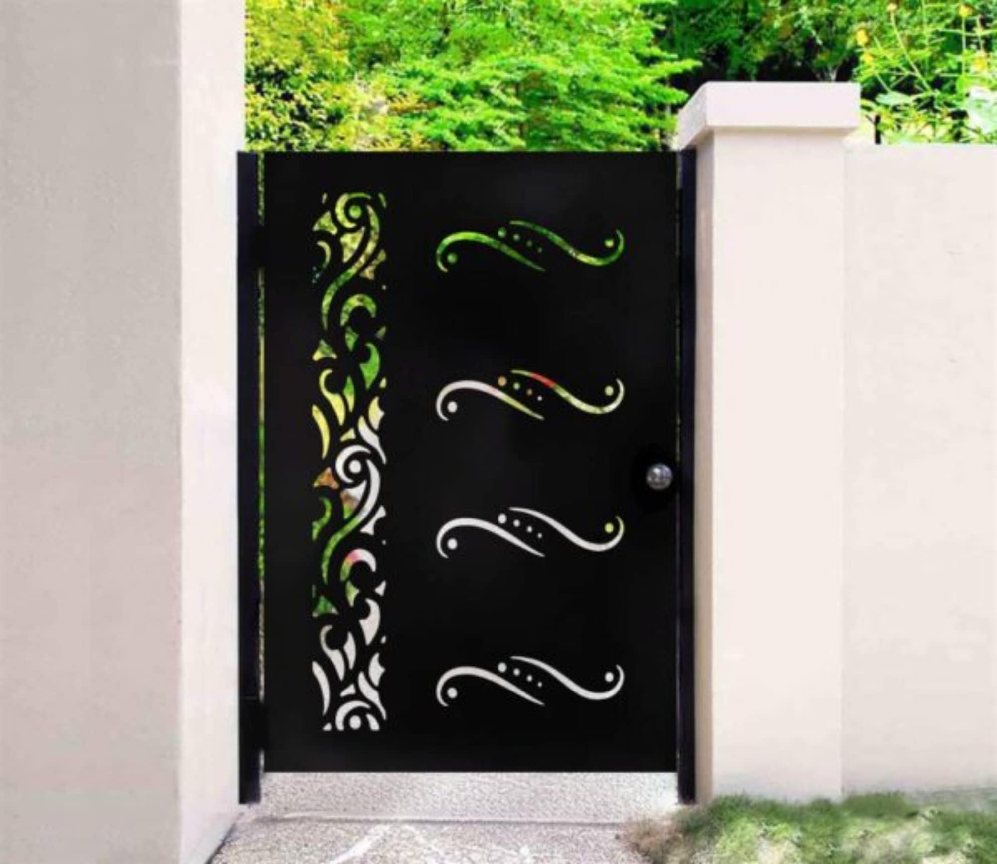 Beautiful Abstract Art Laser Cut Metal Gate Unique Design - Etsy