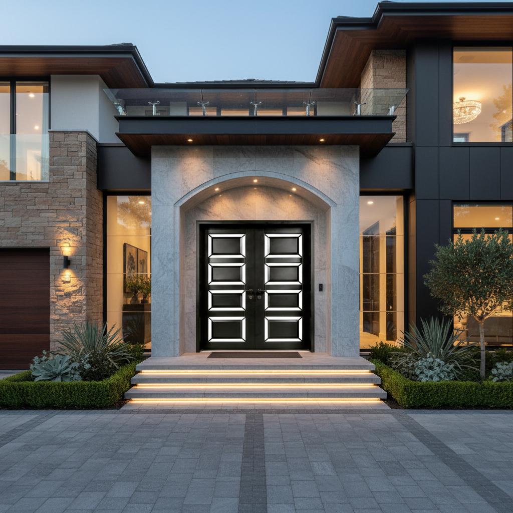 Rectangular Box Design Iron Door | Square Top With Kickplate | Model ...