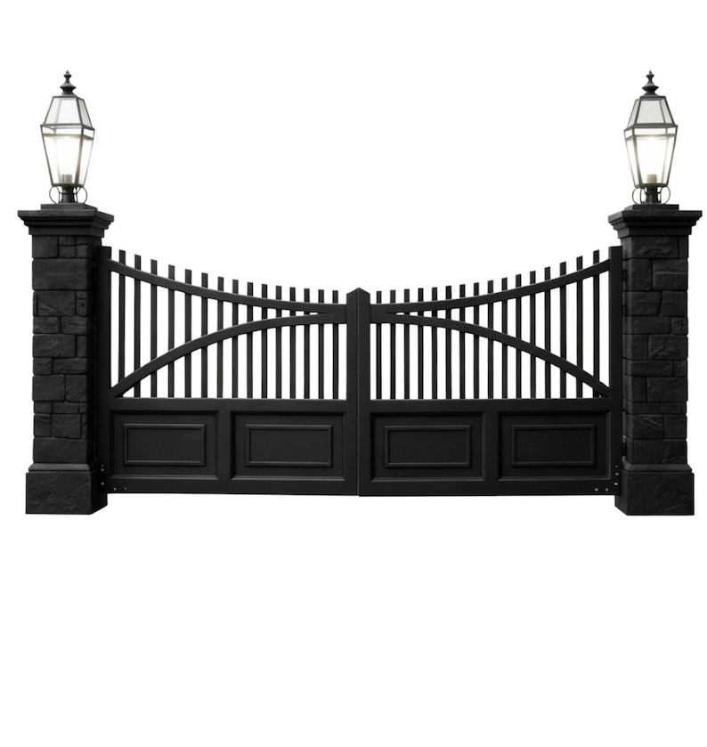 Wrought Iron Gate With Solid Panel Base Model # 065E - Etsy