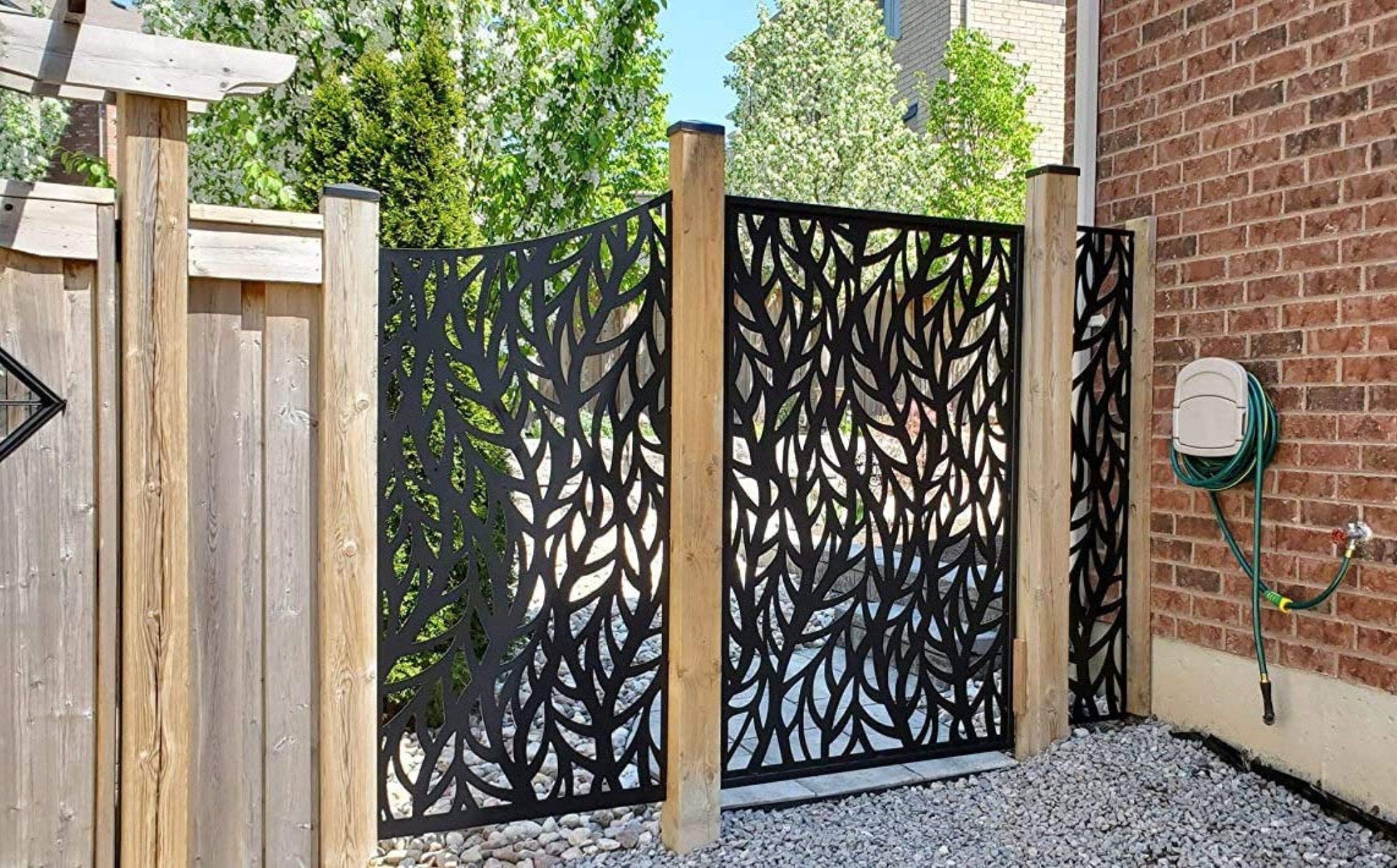 3D Laser Cut Floral Leaves Art Metal Garden Gate Custom - Etsy