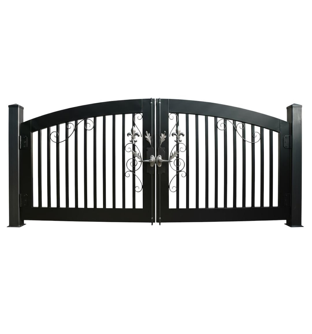 Modern Vertical Strip Metal Driveway Gate | Custom Fabricated Heavy ...