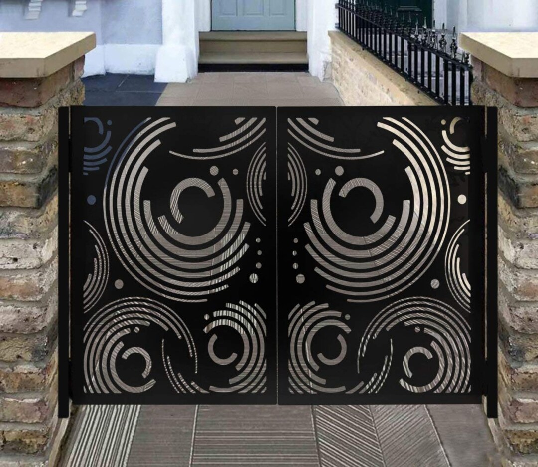 Attractive Laser Cut Abstract Art Metal Side Walk Gate | Modern Custom ...
