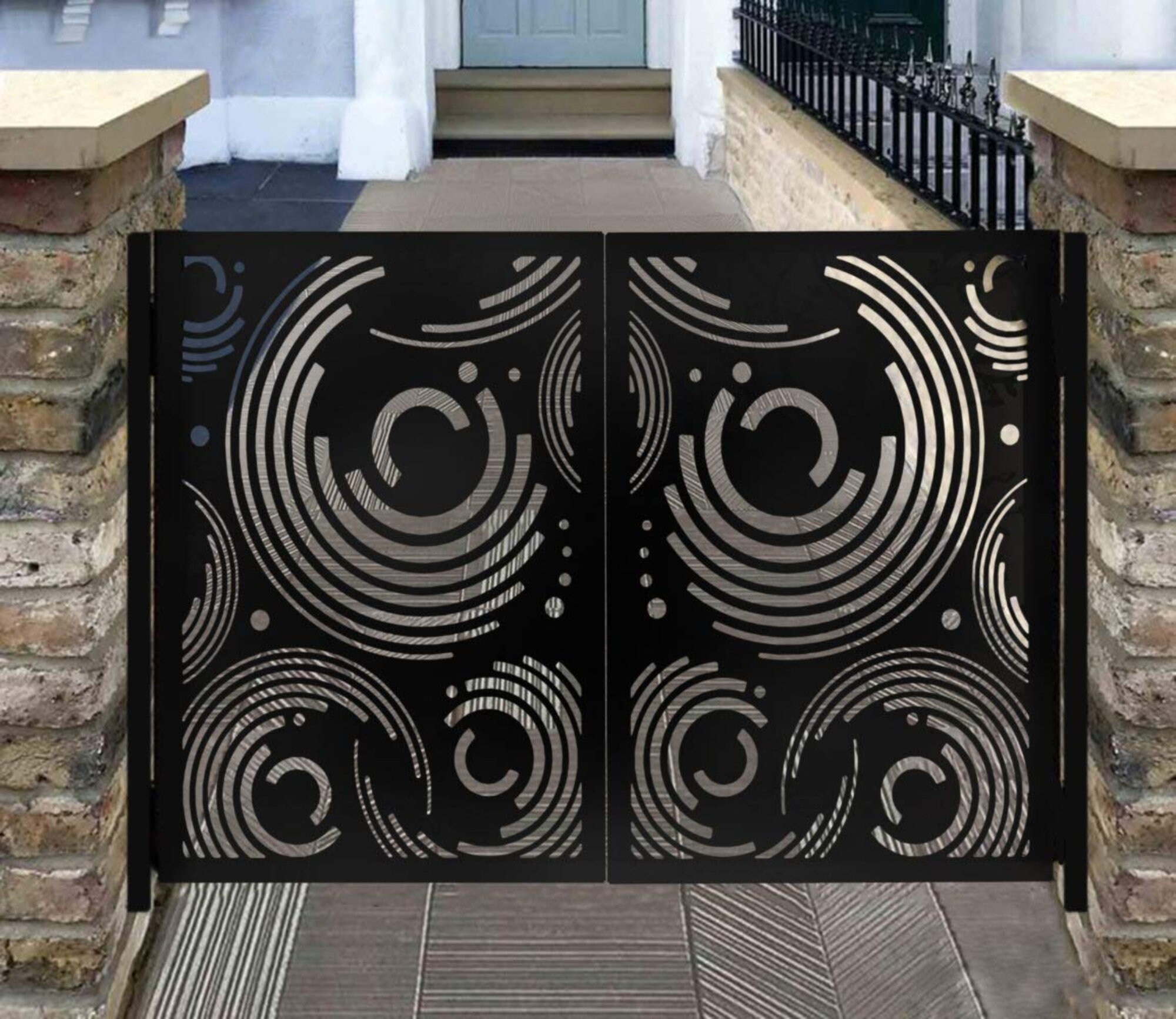 Attractive Laser Cut Abstract Art Metal Side Walk Gate Modern Custom