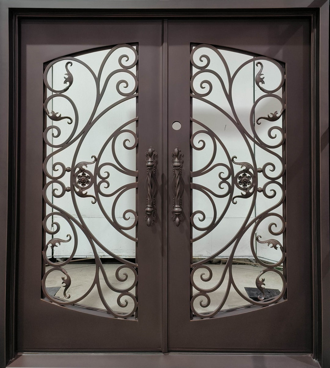 Wrought Iron Double Swing Front Door | Model # IWD 896E - Etsy