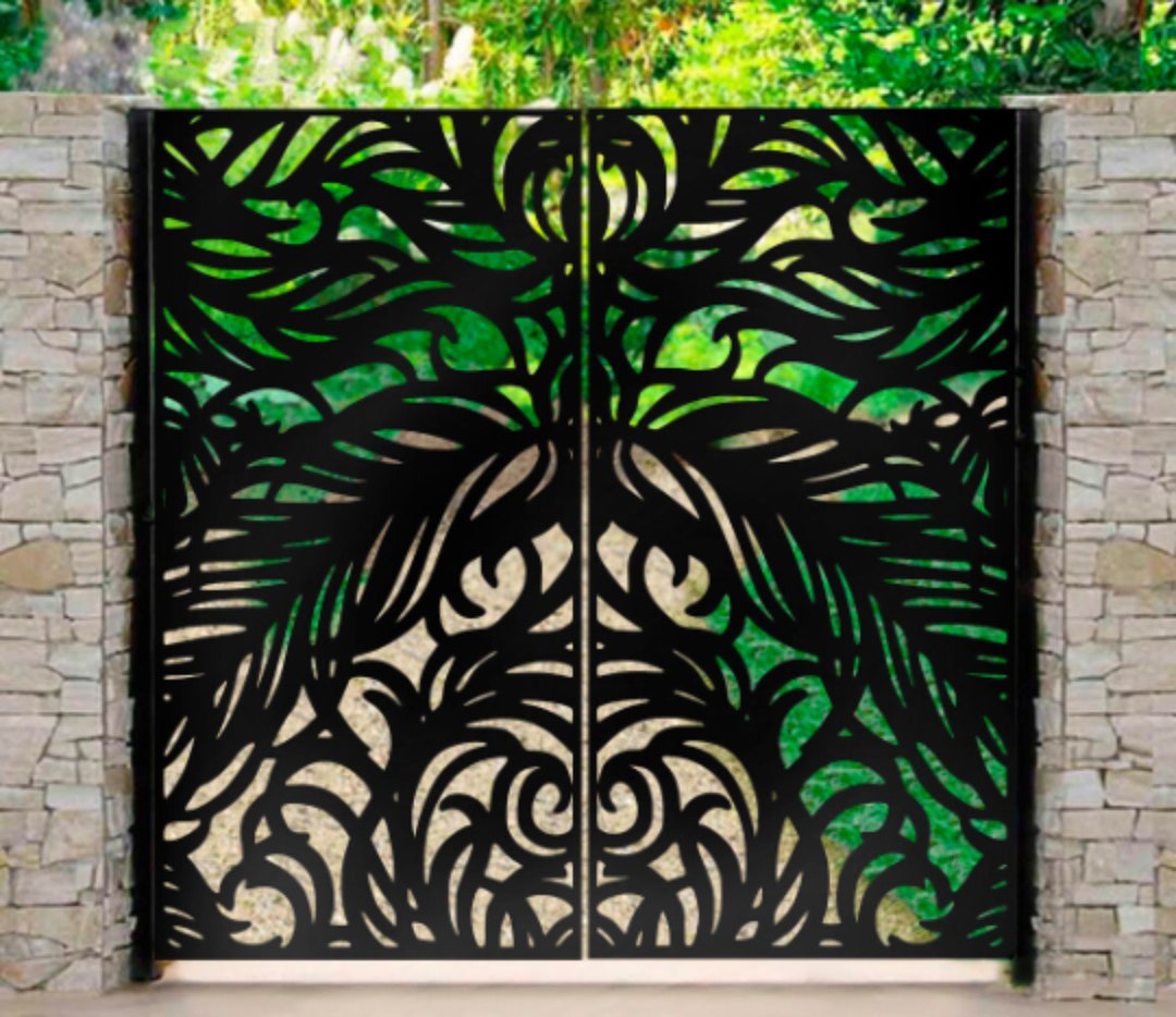 Stunning Laser Cut Intricate Leaf Pattern Metal Garden Gate | Classic ...
