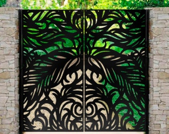 3D Laser Cut Beautiful Leaf Art Driveway Gate Custom Heavy - Etsy
