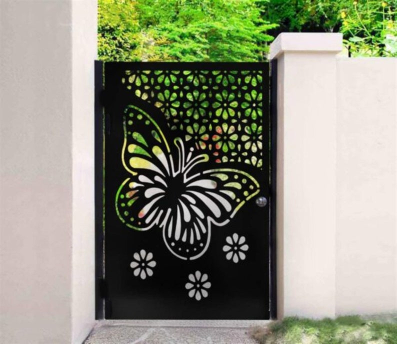 Fabulous Decorative Butterfly Design Metal Garden Gate Custom