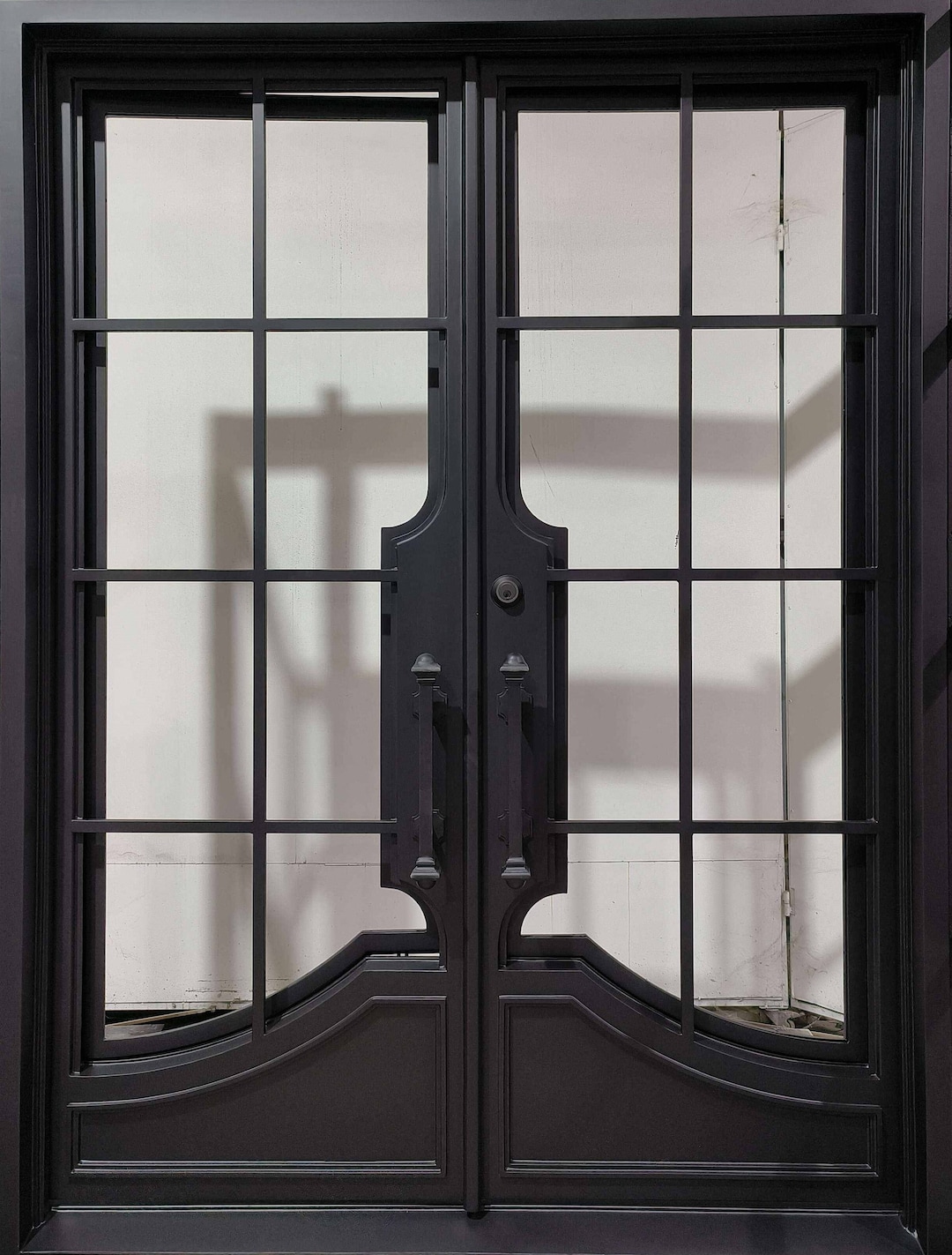 French Steel Swing Front Door | Modern Design | Clear Glass Operating ...