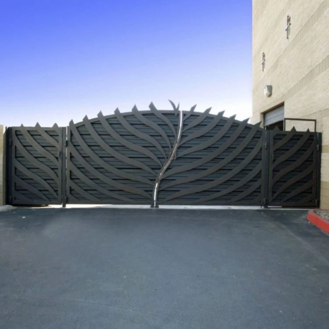 Beautiful Laser Cut Tree Design Entrance Gate| Custom Fabricated ...