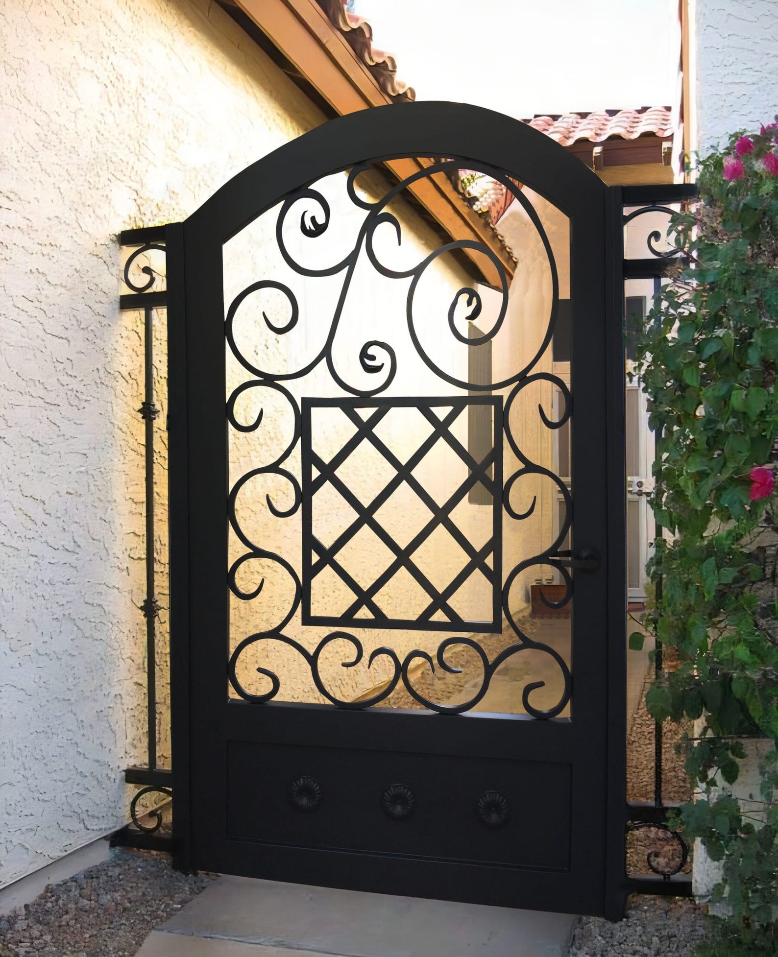 Modern Intricate Doodle Design Metal Pool Gate Custom - Etsy