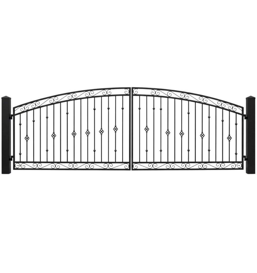 Archeline Heritage – Arched Wrought Iron Driveway Gate With Scrollwork ...