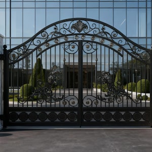 Unique Solid Lines Design Driveway Gate | Custom Metal Entrance Gate ...