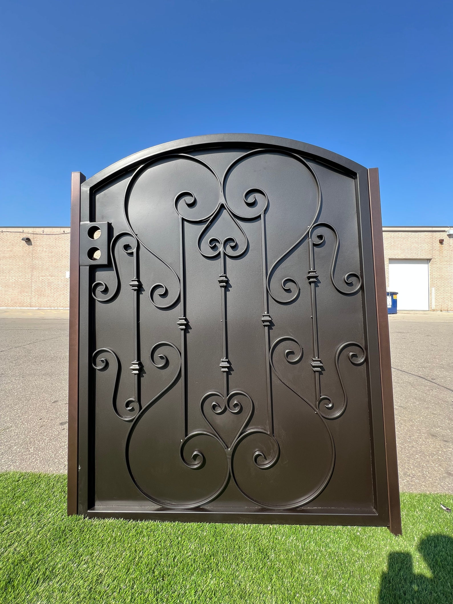 Vintage Block Metal Spiral Design Gate Custom Fabrication Metal Side ...