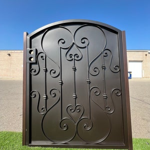 Vintage Block Metal Spiral Design Gate | Custom Fabrication Metal Side ...
