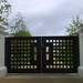 Modern Square Design Metal Driveway Gate | Custom Fabricated Heavy Duty ...