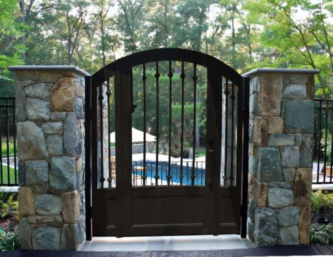 Stunning Panel Design Wrought Iron Pool Gate Custom Fabrication Sturdy ...
