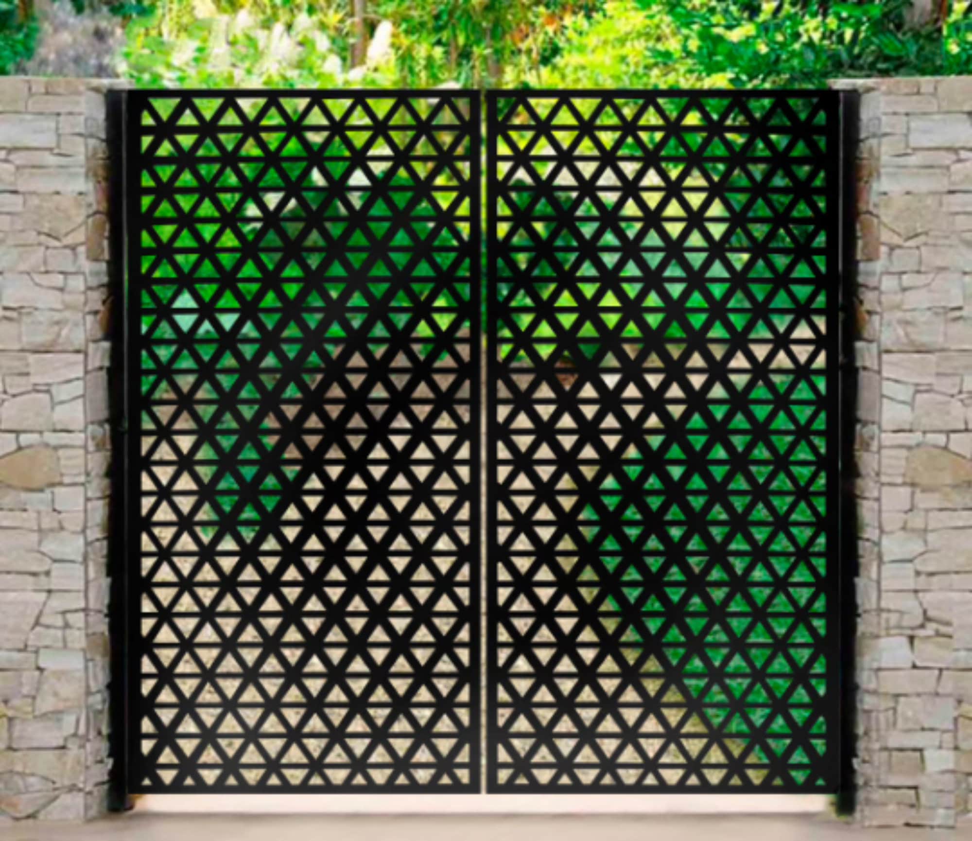 Modern Intricate Triangle Design Metal Back Yard Gate | Beautiful ...