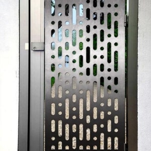 Simple Laser Cut Artistic Linear Line Design Metal Garden Gate | Modern ...