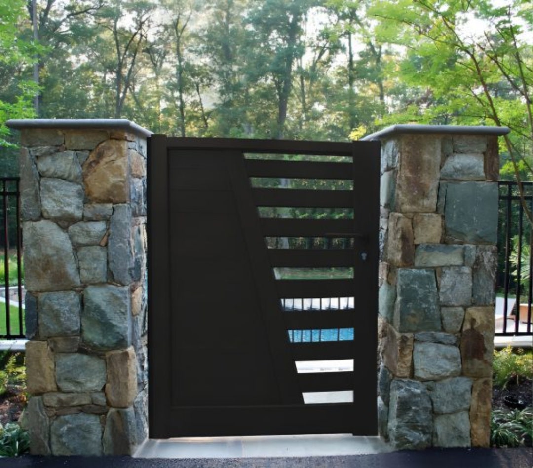 Unique Laser Cut Design Metal Pool Gate | Modern Custom Fabrication ...