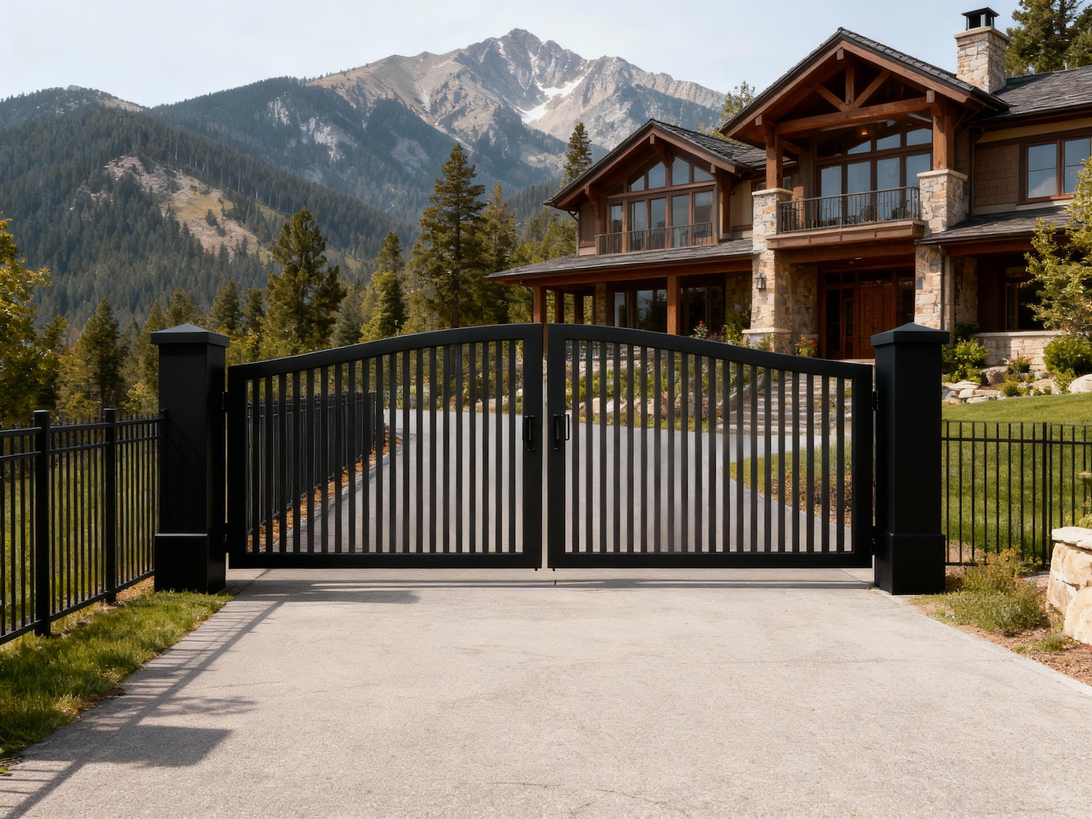 Modern Laser Cut Tree Branch Design Entry Gate | Custom Fabrication ...